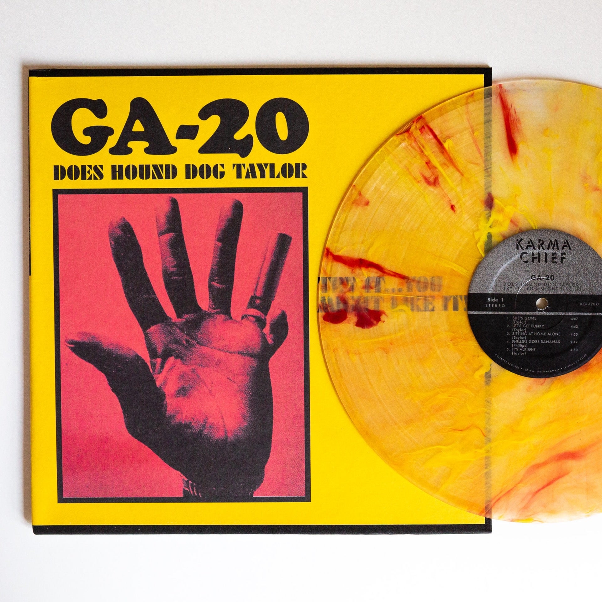“GA-20 Does Hound Dog Taylor” - Clear Swirl Vinyl LP (Ltd Ed) | GA-20